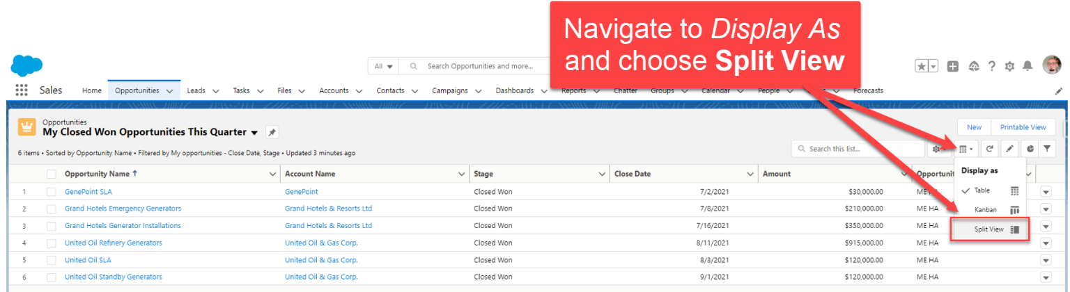 How to Use Split View in Salesforce - ForceMedic Design